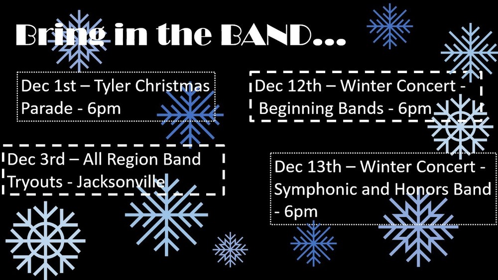 December Band Events | Boulter Middle School