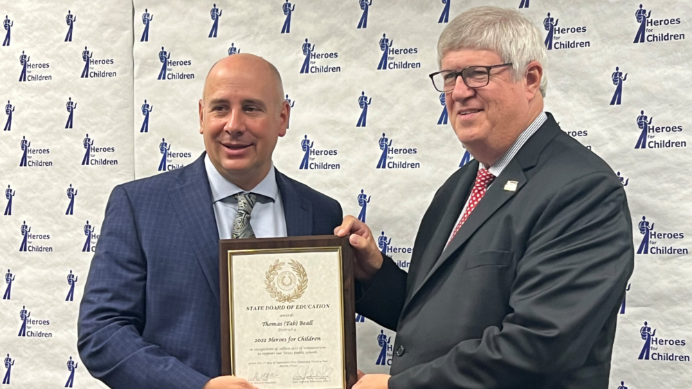 Tab Beall Named Recipient of Heroes for Children Award | Tyler ISD