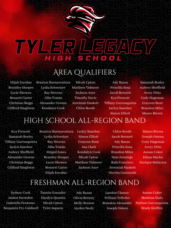 Congratulations All-Region Band Advancers | Tyler Legacy High School